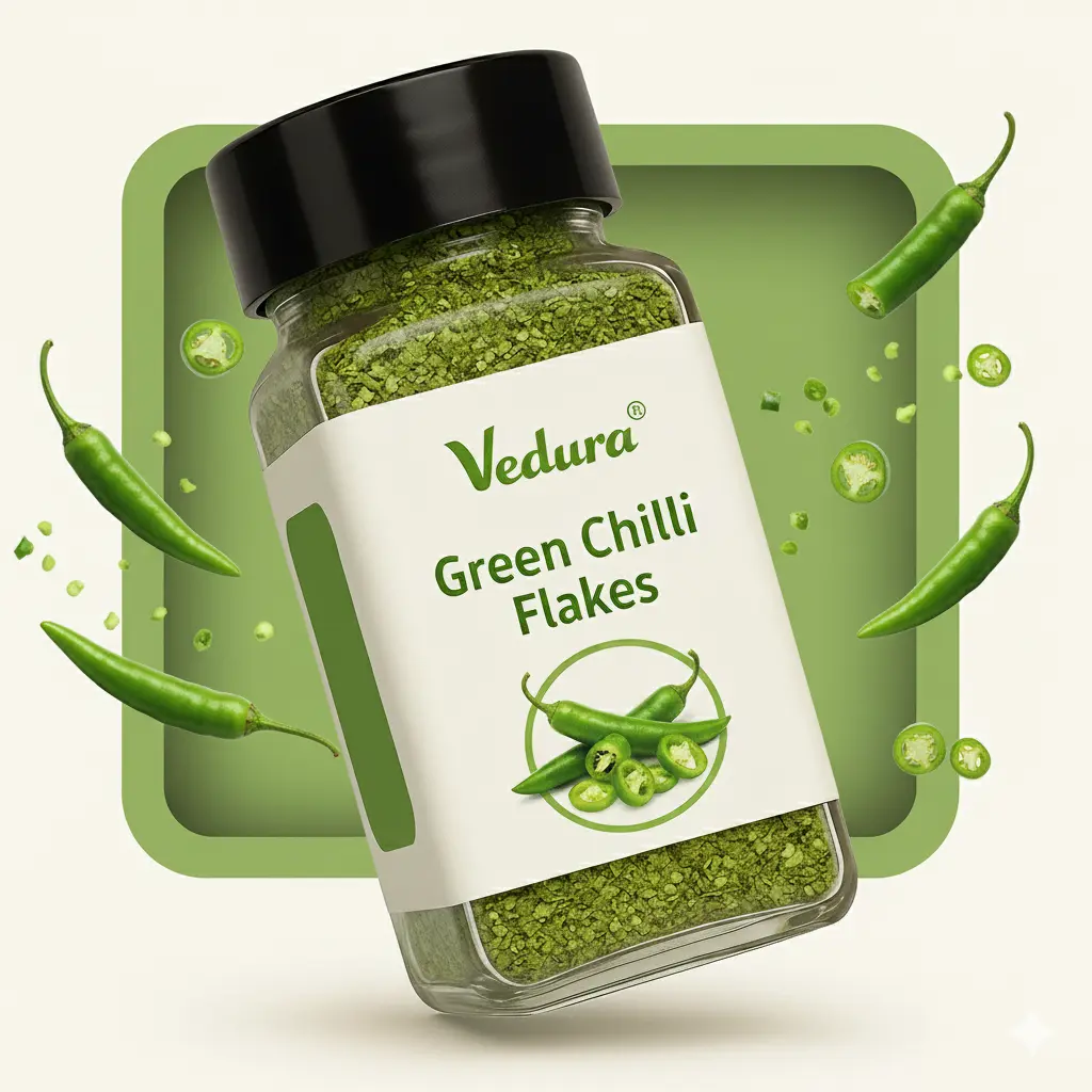 Green Chilli Flakes | Buy Green Chilli Flakes Online | Vedura Foods